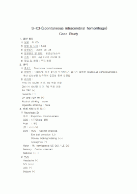 자발성 뇌출혈(spontaneous intracerebral hemorrhage) case study-1페이지