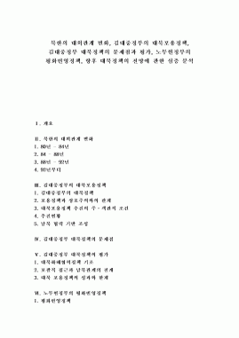 [대북정책][남북관계][북한][김대중][노무현][남북평화]북한의 대외관계 변화, 김대중정부의 대북포용정책, 김대중정부 대북정책의 문제점과 평가, 노무현정부의 평화번영정책, 향후 대북정책의 전망 분석-1페이지