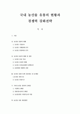 국내 농산물 유통의 현황과 경쟁력 강화전략-1페이지