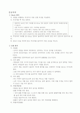 응급처치 응급처치방법 Shock 환자 출혈 환자 약물중독 환자 화상 환자 골절 환자 급성 충수돌기염, 복막염환자-1페이지