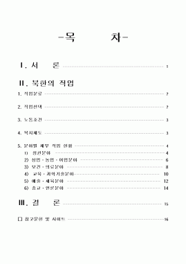 북한의 직업분석-1페이지