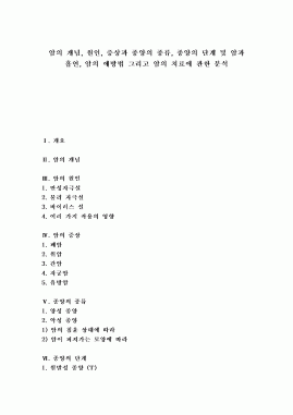 [암][암 원인][암 증상][종양][종양 종류][종양 단계][암과 흡연][암 예방법][암 치료]암의 개념, 암의 원인, 암의 증상과 종양의 종류, 종양의 단계 및 암과 흡연, 암의 예방법 그리고 암의 치료에 관한 분석-1페이지