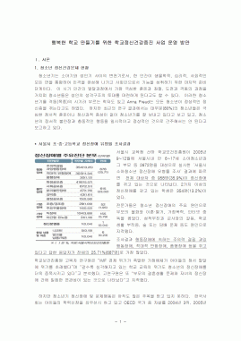 청소년의 인성발달 및 문제예방을 위한 학교정신건강증진 방안(행복한 학교 만들기를 위한 학교정신건강증진 사업 운영 방안)-1페이지