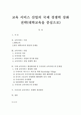 교육 서비스 산업의 국제 경쟁력 강화 전략(대학교육을 중심으로)-1페이지