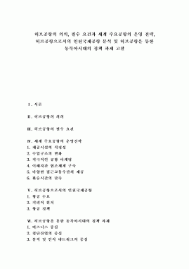 [허브공항][세계 주요공항][인천국제공항][동북아시대]허브공항의 의의, 허브공항의 필수 요건, 세계 주요공항의 운영 전략, 허브공항으로서의 인천국제공항 분석, 허브공항을 통한 동북아시대의 정책 과제 고찰-1페이지