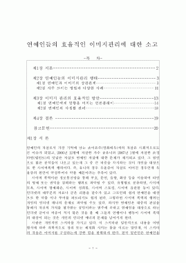 연예인들의 효율적인 이미지관리에 대한 소고-1페이지