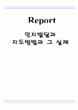 인지발달과 지도방법 그 실제-1페이지