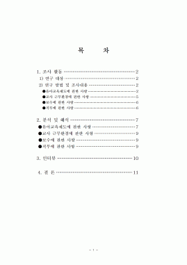 유아교육제도 및 근무환경 설문 및 분석-1페이지