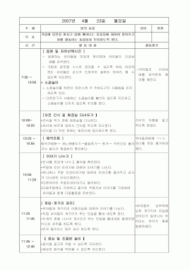 보육일지 2007년 4월 4주차-1페이지