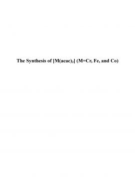 The Synthesis of [M(acac)3]  (M = Cr,Fe, and Co)-1페이지