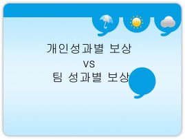 개인성과별 보상 vs 팀 성과별 보상 -1페이지