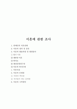 이혼에 관한 조사-1페이지