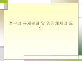 정부의 규제완화 및 경쟁체제의 도입-1페이지