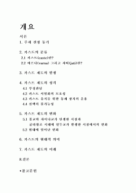 인도의 카스트 제도 -1페이지