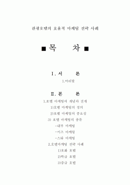 관광호텔의 효율적 마케팅 사례-1페이지