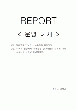 마이크로 커널의 내부구조와 동작과정 및 리눅스 OS 스케줄링 알고리즘의 구조-1페이지