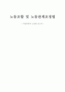 노동조합 및 노동관계 조정법 노동쟁의 사례-1페이지