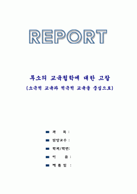 루소의 교육철학(소극적 교육과 적극적 교육을 중심으로)-1페이지