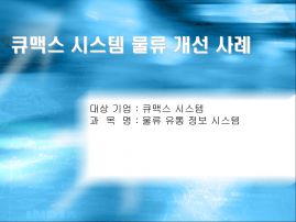 큐맥스 시스템 물류개선 사례-1페이지