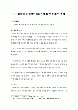 대학교 전자행정서비스에 대한 만족도 조사 계획서-1페이지