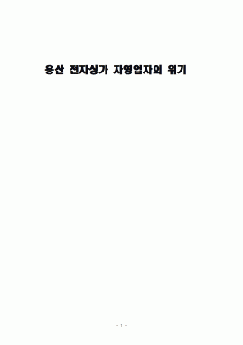 한국의 자영업자와 용산전자상가의 몰락-1페이지