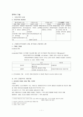 현대문학사 중간고사 필기-1페이지