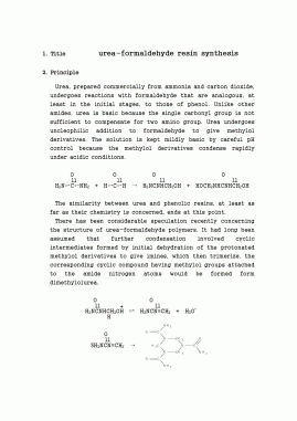 urea-formaldehyde resin synthesis-1페이지