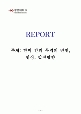 한미 간의 무역의 변천, 형상, 발전방향-1페이지