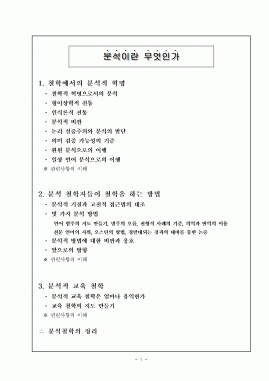 교육철학에서의 분석이란 무엇인가-1페이지