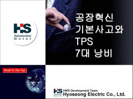 경영 : 공장혁신 기본사고와 TPS 7대 낭비  PPT27장-1페이지