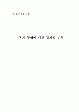 자동차 구입에 대한 경제성 분석-1페이지