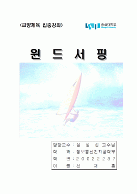 생활스포츠 교양 레포트 `윈드서핑`-1페이지