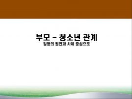  부모와 청소년 관계 - 갈등의 원인과 사례 중심-1페이지