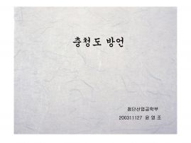 충청도 사투리 (방언)-1페이지