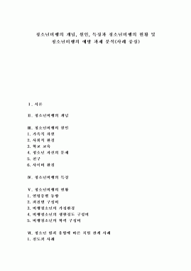 [청소년비행][청소년비행 원인][청소년비행 특징][청소년비행 현황][청소년비행 예방과제]청소년비행의 개념, 청소년비행의 원인, 청소년비행의 특징, 청소년비행의 현황, 청소년비행의 예방 과제 분석(사례 중심)-1페이지