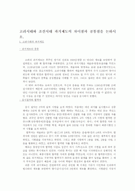 조선시대와 고려시대 과거제도-1페이지