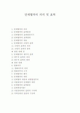 단체협약의 의의 및 효력-1페이지