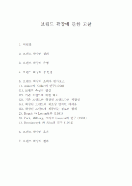 브랜드 확장에 관한 고찰-1페이지