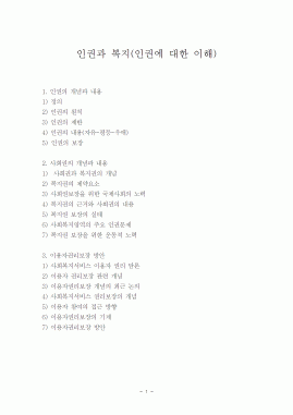 [사회복지] 인권과 복지(인권에 대한 이해)-1페이지