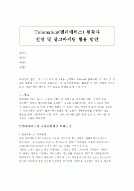 [A+ 광고학]Telematics(텔레매틱스) 현황과 전망.광고마케팅 활용방안-1페이지