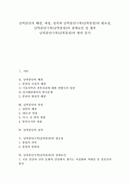 [남북분단][남북통일][통일]남북분단의 배경, 남북분단의 과정, 남북분단의 성격과 남북분단극복(남북통일)의 필요성, 남북분단극복(남북통일)의 장애요인 및 향후 남북분단극복(남북통일)의 방안 분석-1페이지