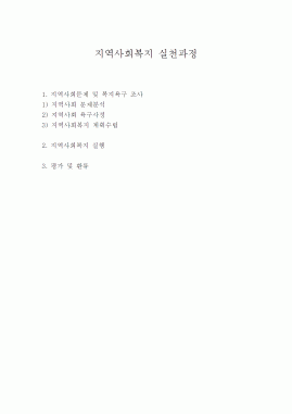 [사회복지] 지역사회복지 실천과정 -1페이지