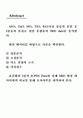 xrd를 통한 혼합문 분석-1페이지