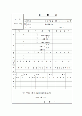 [09년 新] 이력서+자기소개서 양식 + 실제합격 자기소개서-1페이지