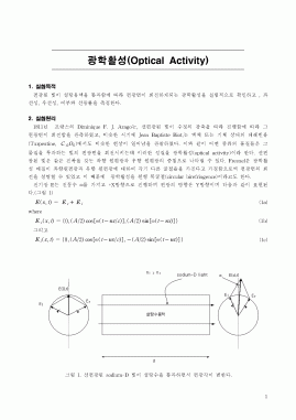 [물리실험] 광학활성(Optical Activity) 실험-1페이지