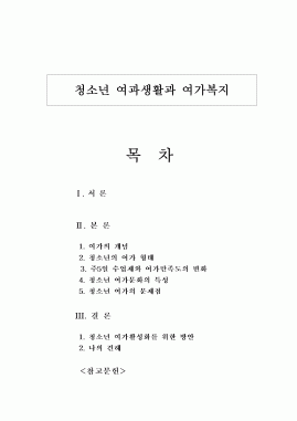 청소년 여과생활과 여가복지-1페이지