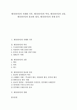 태국(타이, 타일랜드)의 지세, 태국(타이, 타일랜드)의 기후, 태국(타이, 타일랜드)의 역사, 태국(타이, 타일랜드)의 교통, 태국(타이, 타일랜드)의 불교, 태국(타이, 타일랜드)의 정치, 태국(타이, 타일랜드) 경제-1페이지