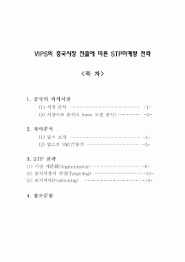 VIPS의 중국시장 진출에 따른 STP마케팅 전략-1페이지