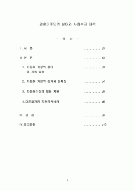 결혼이주민의 실태와 사회복지 대책-1페이지