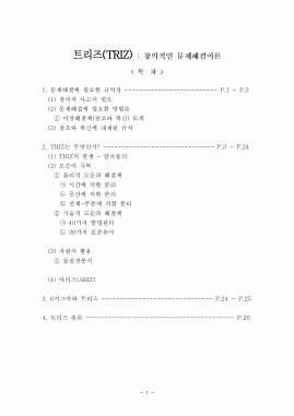 트리즈 이론에 대해서 (PPT자료도 있음)-1페이지